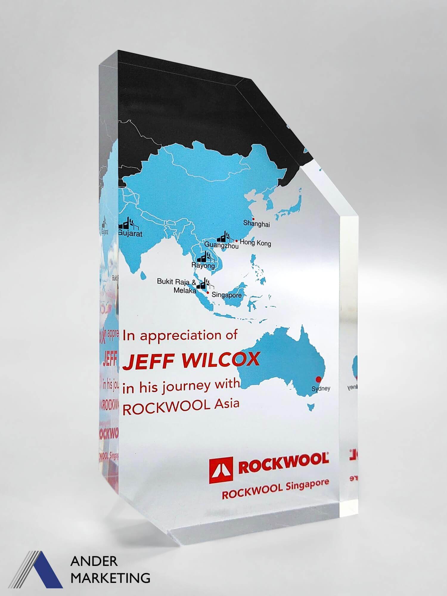 A 38 Acrylic Trophy Award Ander Marketing Singapore